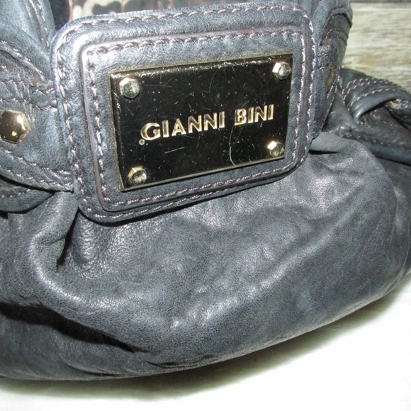 Gianni Bini | Bags | Gianni Bini Black Leather Shoulder Bag Hobo Tote ...